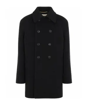 Saint Laurent Double-breasted Coat - Black