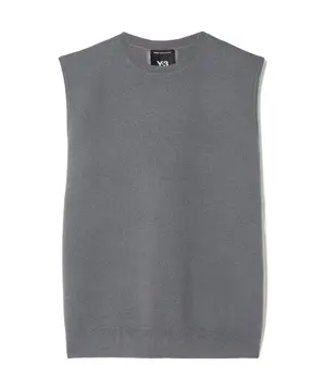 ADIDAS ORIGINALS Round Neck Knitted Vest With Sporty Stripes - Gray