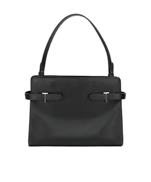 LE TANNEUR Buckle Strap Shoulder Bag - Black