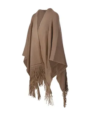 Max Mara Tasseled Cape Shawl