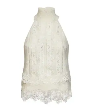 Ermanno Scervino Sleeveless Lace Tank Top - White