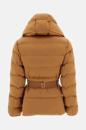 Elisabetta Franchi Hooded Belted Down Jacket - No