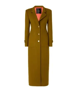 Pinko Long Coat In Wool-blend Cloth