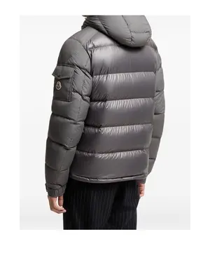 Moncler Maya Hooded Cropped Down Jacket - Light Gray