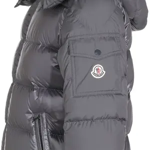 Moncler Maya Zip-up Hooded Jacket - Light Gray