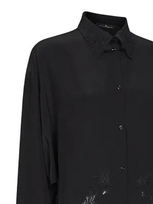 Ermanno Scervino Long Sleeve Lace Trim Shirt