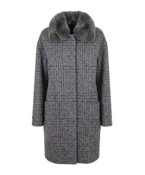 MANZONI 24 Checked Long Sleeve Coat