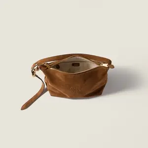 Miu Miu Spirit Suede Shoulder Bag - Cocoa Brown