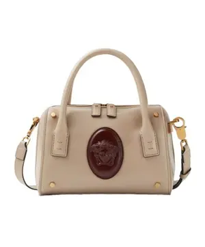 Versace Roomy Small Leather Boston Bag