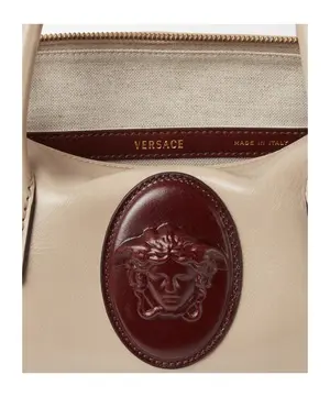 Versace Roomy Small Leather Boston Bag