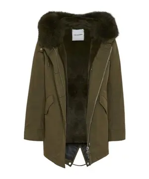 YVES SALOMON Iconic Parka With Fox And Rabbit Fur Trim
