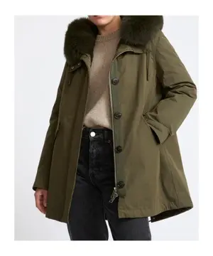 YVES SALOMON Iconic Parka With Fox And Rabbit Fur Trim