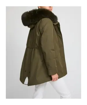YVES SALOMON Iconic Parka With Fox And Rabbit Fur Trim