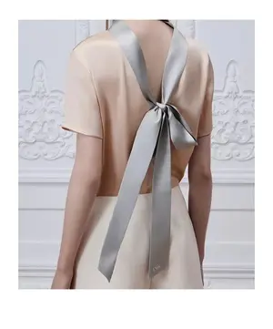Dior Short-sleeve Blouse With Bow Detail - Pink/gray