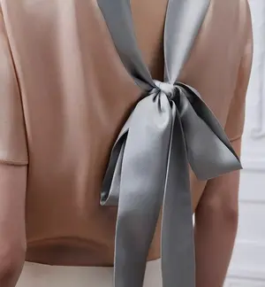 Dior Short-sleeve Blouse With Bow Detail - Pink/gray