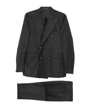 Tagliatore Double-breasted Wool Suit - Black