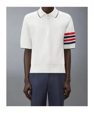 Thom Browne Short Sleeve 4-bar Polo Shirt