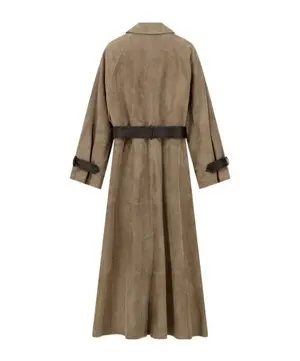 Emporio Armani Belted Suede Trench Coat