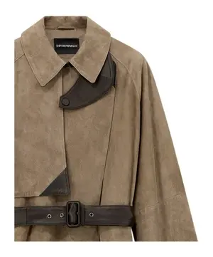 Emporio Armani Belted Suede Trench Coat