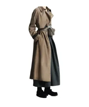 Emporio Armani Belted Suede Trench Coat