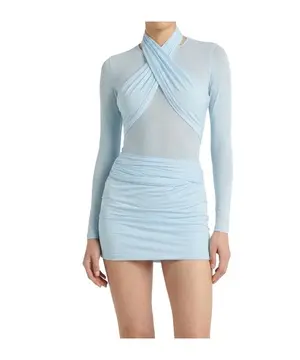 Wardrobe.NYC Long-sleeve Bodysuit With Crisscross Straps