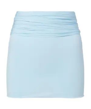 Wardrobe.NYC Ruched Mini Skirt - Sky-blue