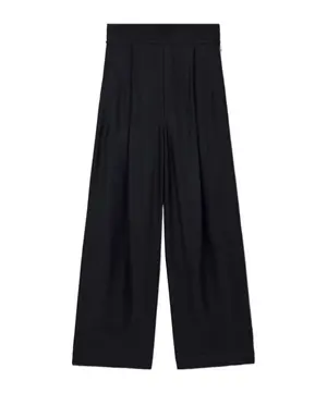 Emporio Armani Pleated Wide-leg Trousers - Black