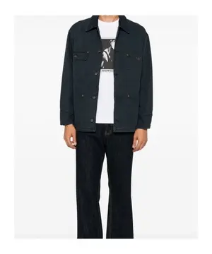 Emporio Armani Corduroy-collar Logo-plaque Jacket