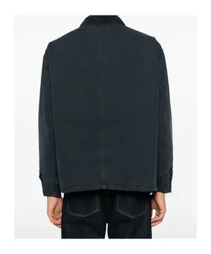 Emporio Armani Corduroy-collar Logo-plaque Jacket