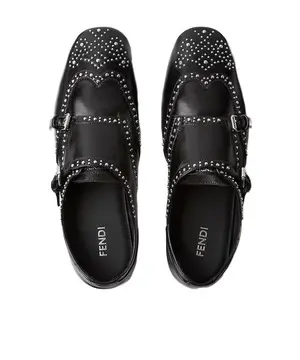 Fendi Studded Double Buckle Monk Straps