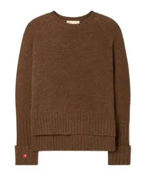 Tory Burch Merino Wool Sweater - Dark Roast