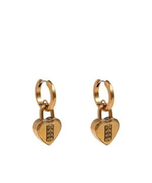 Marc Jacobs Marc Jacobs Heart Pendant Hoop Earrings Gold
