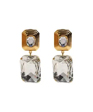 Alessandra Rich Embellished Clip-on Earrings - Gold
