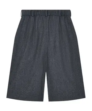 Emporio Armani Wool Flannel Pleated Bermuda Shorts