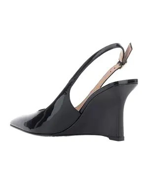 STUART WEITZMAN Pointed-toe Wedge Slingback - Black