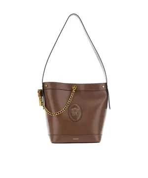 Versace Small Bucket Bag With Iconic Details - White