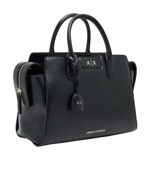 Armani Exchange Coated Fabric Tote Bag With Metal Hardware