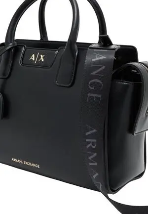 Armani Exchange Coated Fabric Tote Bag With Metal Hardware