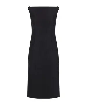Balenciaga Off-shoulder Midi Dress - Black