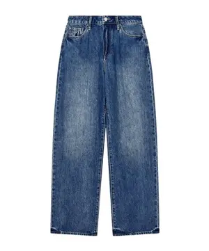 Armani Exchange Oversized Fit 5-pocket Pants In Rigid Cotton Denim - Blue