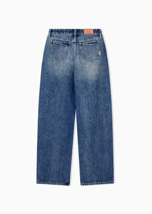 Armani Exchange Oversized Fit Rigid Cotton Denim Pants