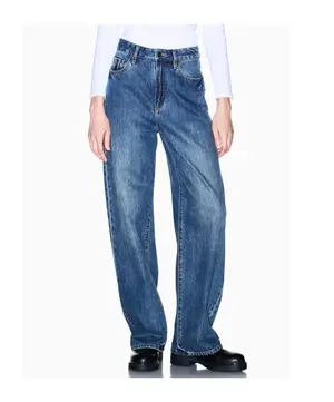 Armani Exchange Oversized Fit Rigid Cotton Denim Pants