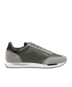 EA7 Lace-up Low-top Panelled Casual Sneakers - Gray