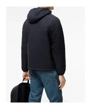 Burberry Logo Patch Hooded Jacket - Navy Blue
