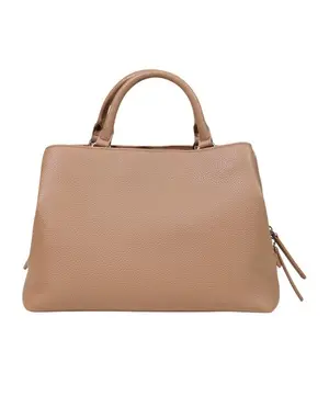 Armani Exchange Textured Handbag With Structured Top Handle And Flap Pocket