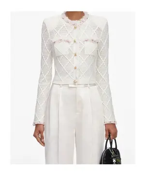 SELF-PORTRAIT Fringe Knit Cardigan