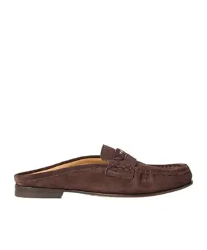 Fendi Dark Suede Sabots - Brown