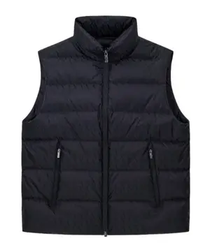 Armani Exchange Sleeveless Top In Padded Jacquard Nylon - Black
