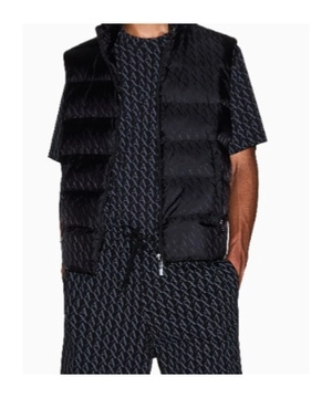 Armani Exchange Sleeveless Top In Padded Jacquard Nylon