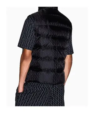 Armani Exchange Sleeveless Top In Padded Jacquard Nylon